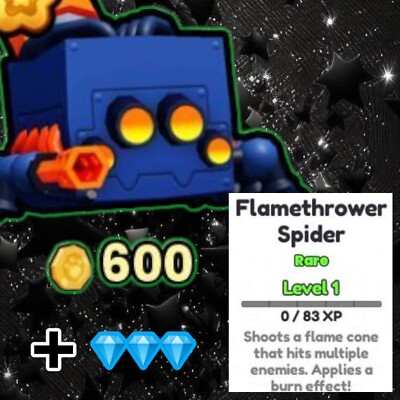 Flamethrower Spider + 5 Million Diamonds. PS99. Tower Defense Event | eBay