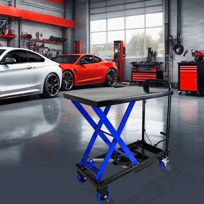 Rolling hydraulic lift truck with wheels for garage workshops, repair ...