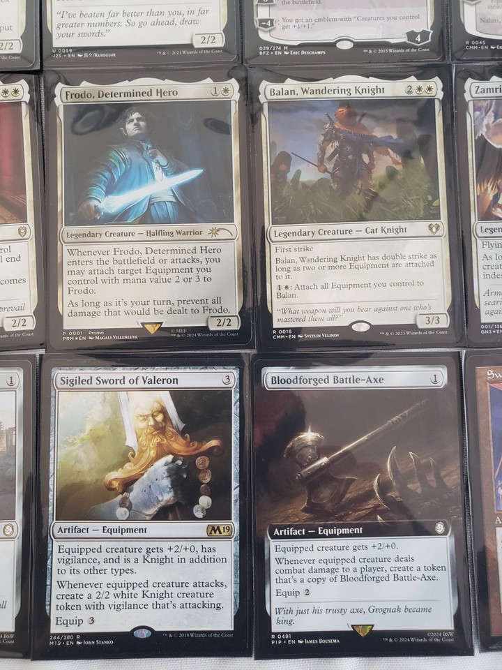 Custom Mono White EQUIPMENT Commander Deck Zamriel Seraph of Steel ...