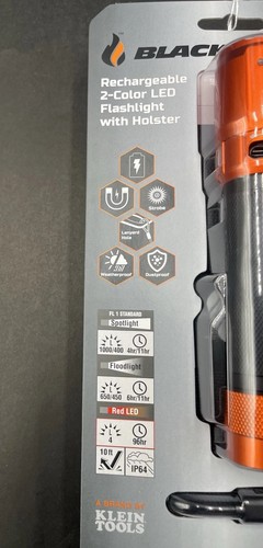 Blackfire Rechargeable Weatherproof 2-Color 1000 Lumen LED Flashlight ...