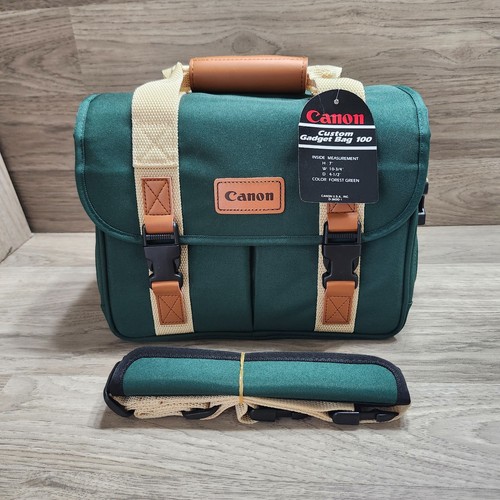 Retro 90s/80s Canon Camera Bag Green Shoulder Strap DSLR Carry Case NEW ...