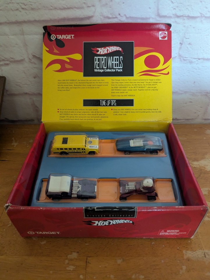 Hot Wheels Retro Wheels Vintage Collector Pack 4 Car Set - Target ...