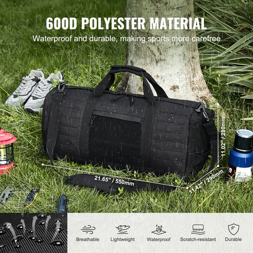 Tactical Duffle Bag 45L Gym Bag Duffle Molle Design & Shoe Compartment ...