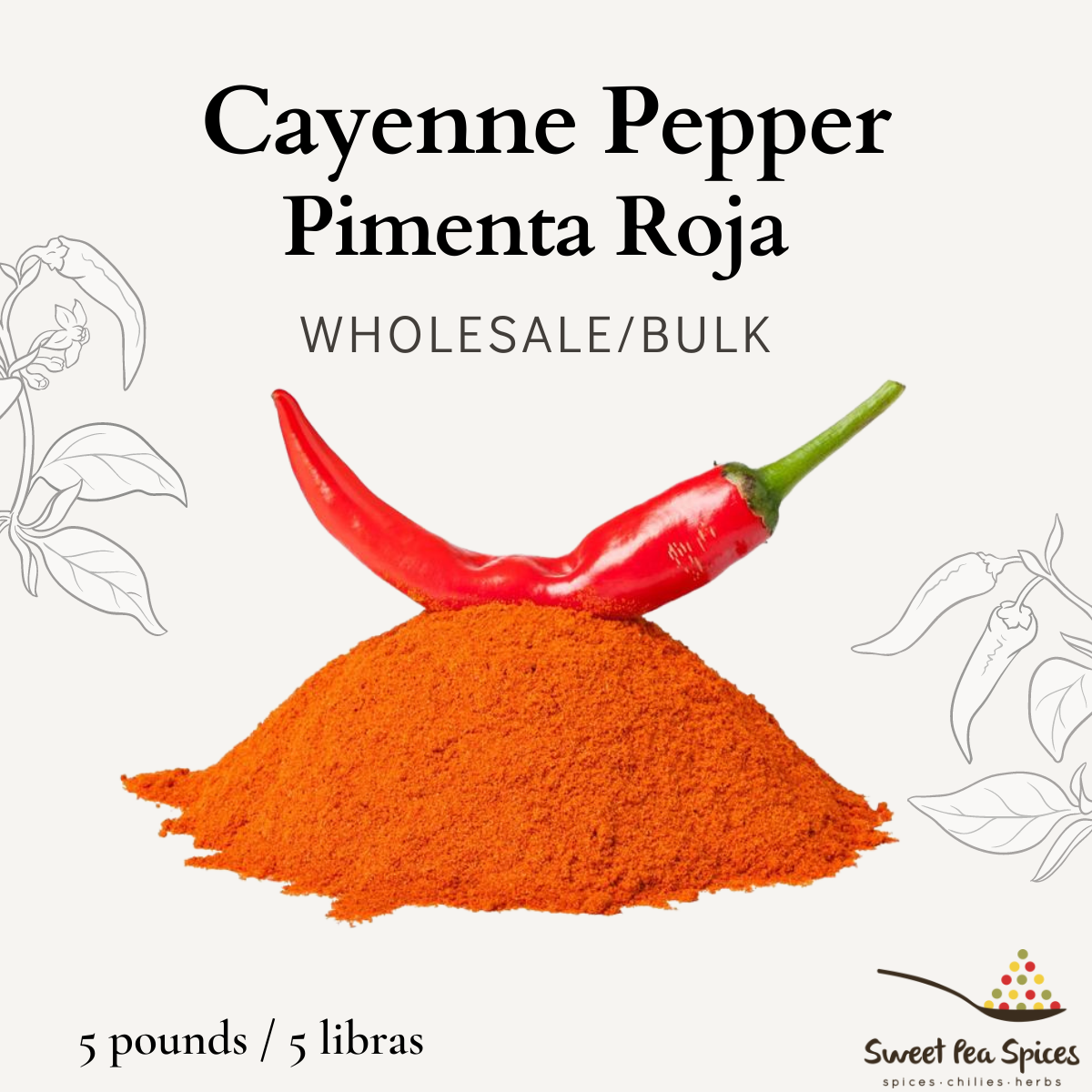 Cayenne Pepper Powder 5 Lbs - Pimenta de Cayena En Polvo - Restaurant ...