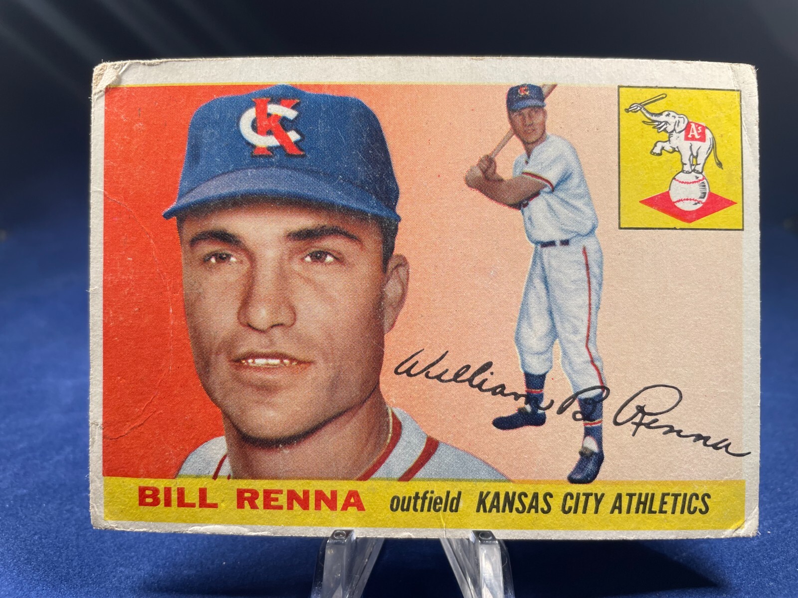 1955 Topps Baseball Card Bill Renna #121 Kansas City Athletics | eBay