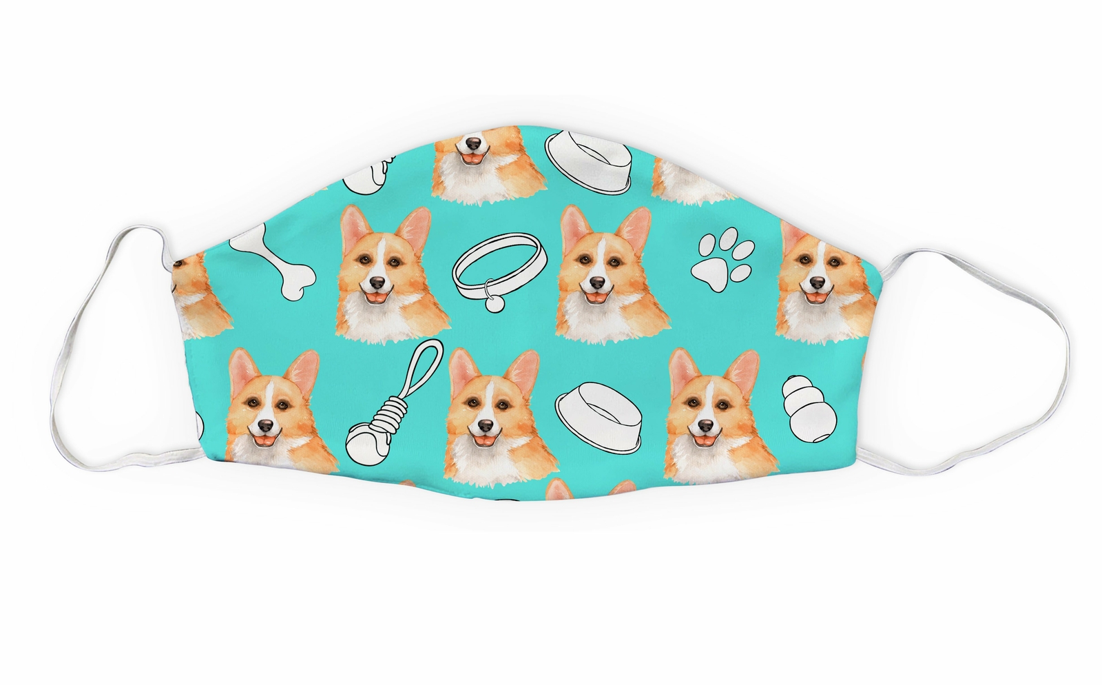 CUTE Corgi Face Mask, Pembroke Welsh Dog Reusable Face Mask, Face Mask ...