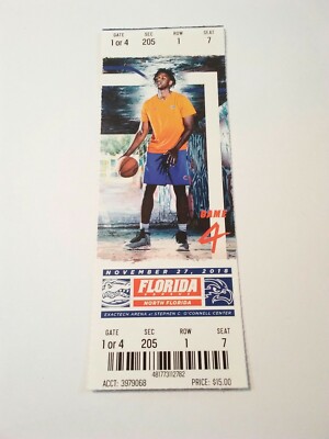 2018-19 Florida Gators North Florida Basketball Full Ticket Stub | eBay