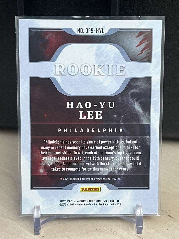 2023 Panini Chronicles - Origins Rookie Signatures #OPS-HYL Hao-Yu Lee ...