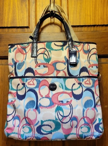 Coach Ikat Multicolor Large Foldover Tote Shoulder Ba… - Gem