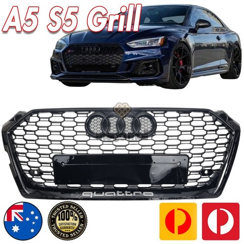 Gloss Black Honeycomb RS5 Style Front Bumper Grille Grill for AUDI A5 ...