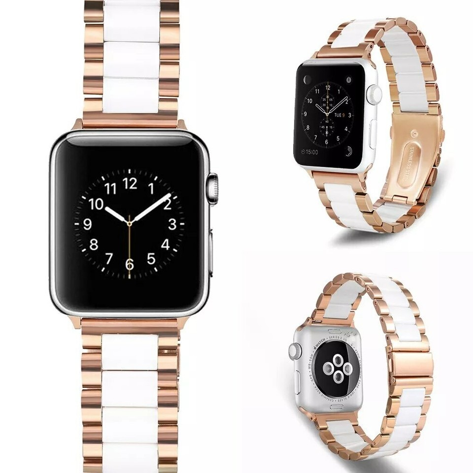 Ceramic Ladies Watch Band Stainless Steel Bracelet For Apple Watch ...