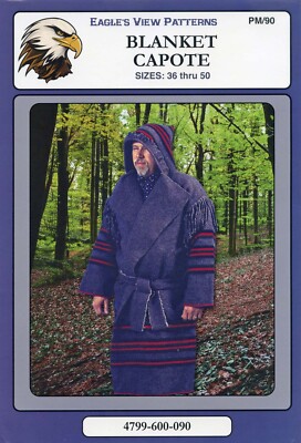 Indian, Frontier Style Blanket Capote Coat Men Women Eagle's View ...