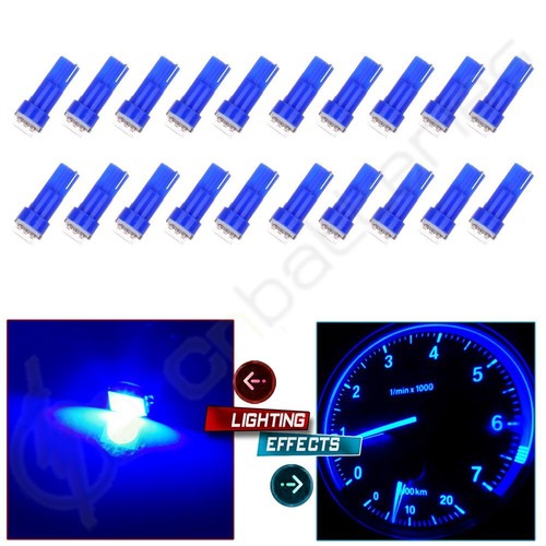 20Pcs Super Blue T5 58 74 Dashboard Gauge 5050 1SMD LED Lights Bulbs ...