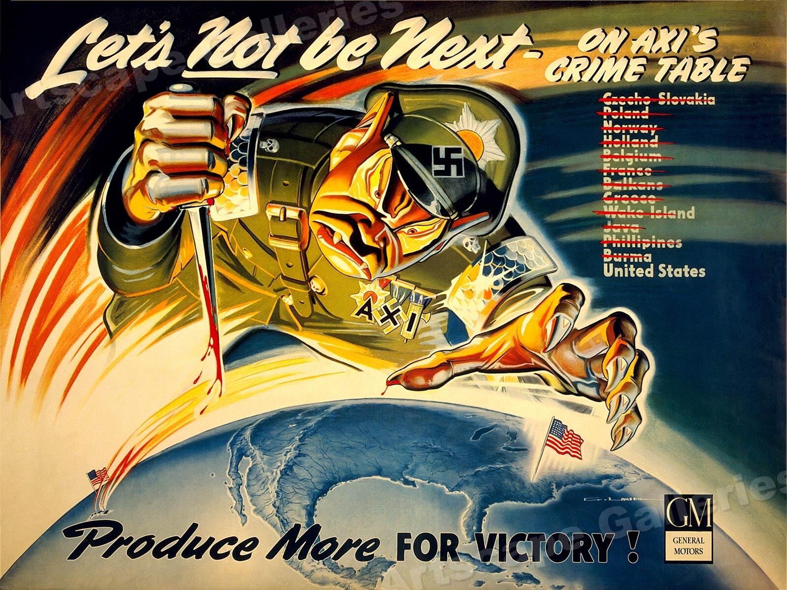 Defeat Axis! - 1940s WWII Propaganda War Poster - 18x24 | eBay