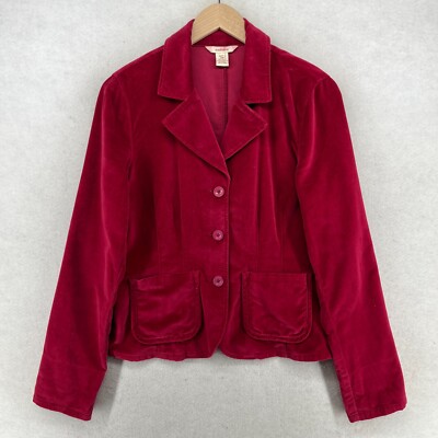 SUNDANCE Blazer Womens 6 S Cotton Velvet Button Front Jacket Long ...
