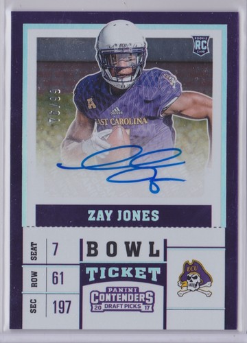 ZAY JONES 2017 Panini Contenders Draft Picks Refractor AUTO Autograph ...