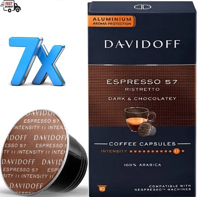 DAVIDOFF ESPRESSO 57 Ristretto Coffee Capsules 7 x Packs (70 Pods ...