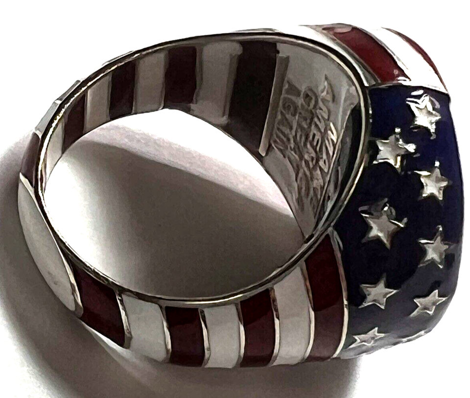 14k Gold Enamel President Donald Trump MAGA Political American Flag ...