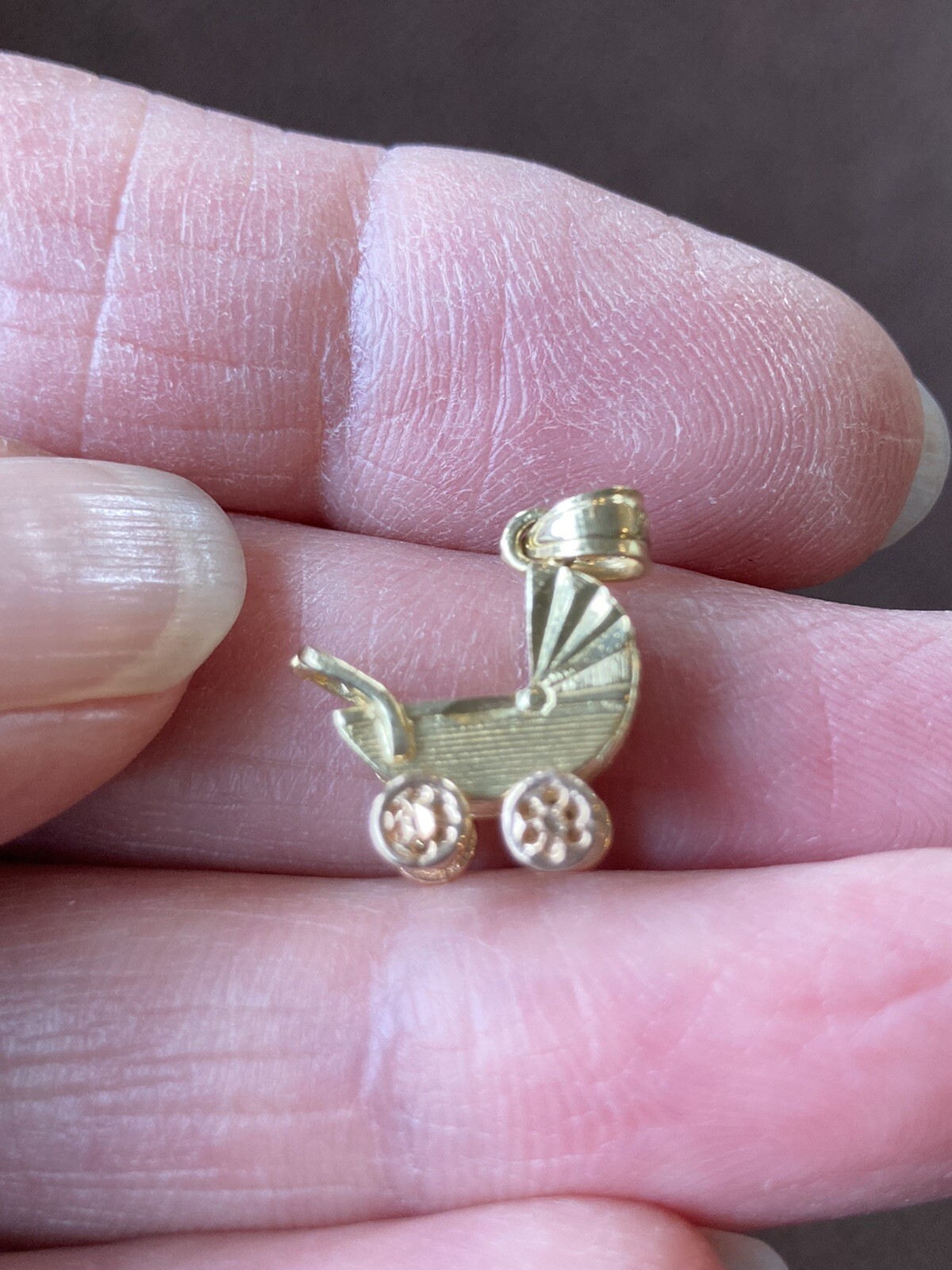 OroAmerica Two Tone 14K Gold Baby Carriage Stroller Charm or Pendent 1 ...