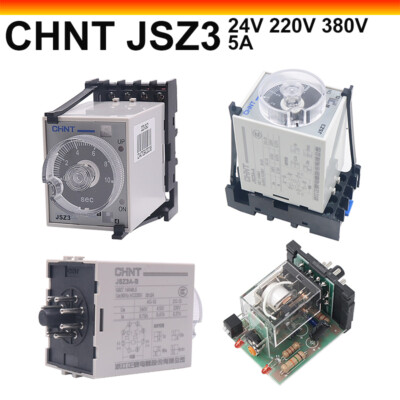 JSZ3 Time Delay Relay 24VDC 220VAC 380VAC Accuracy Power ON Delay Base ...