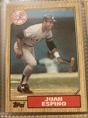 1987 Topps Baseball Card Yankees Catcher Juan Espino | eBay