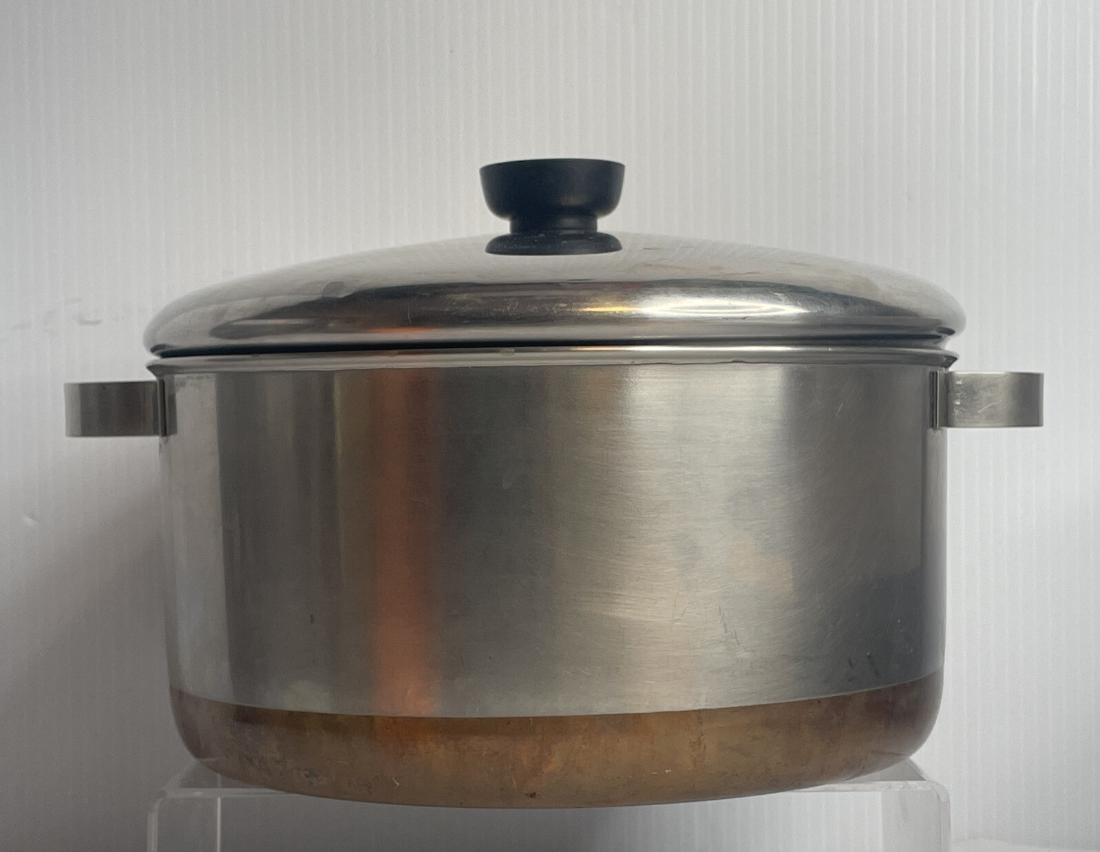 Revere Ware 4 1/2 Qt Copper Bottom Stock Pot w/ Metal Handles for Oven ...