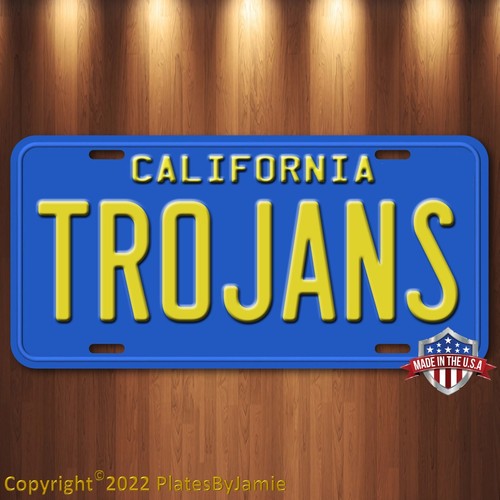 California TROJANS Blue Aluminum Metal Vanity License Plate TAG 6" x 12 ...