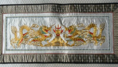 Chinese 100%Hand embroidered Peking Embroidery Art:golden double ...