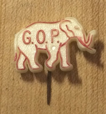 Vintage White GOP Political Convention Pin - Republican | eBay