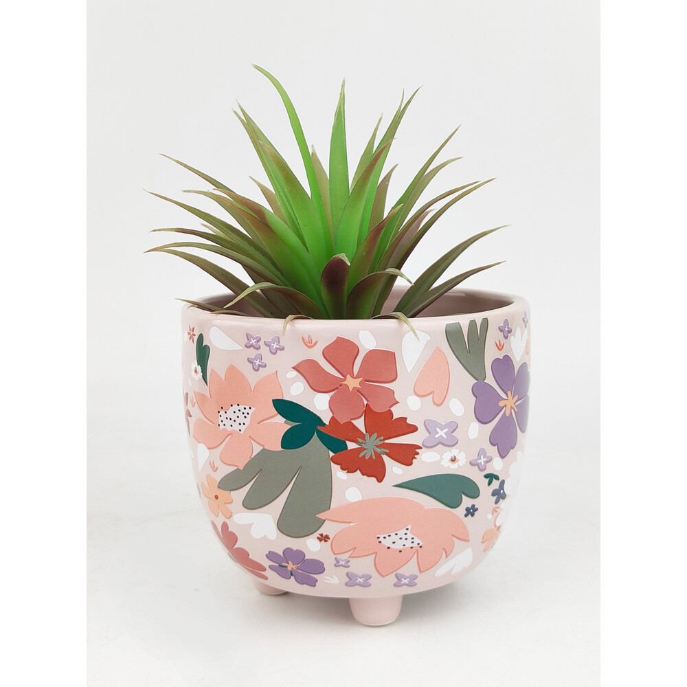 Urban Small Mae 10cm Ceramic Floral Planter Colourful Plant Flower Pot ...