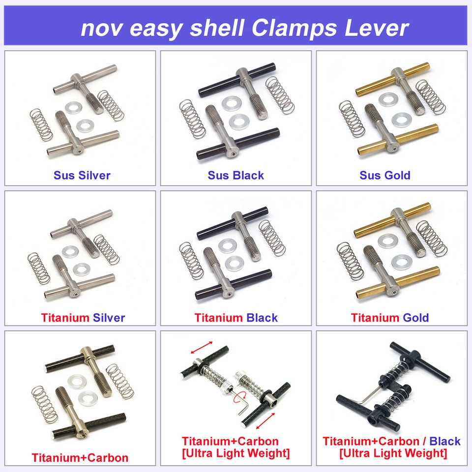 nov TITANIUM easy shell Clamps Lever series v.2.0 / GOLD for Brompton ...