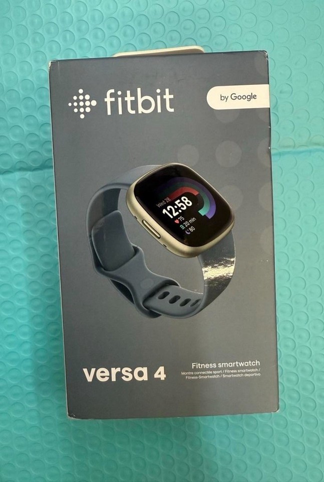 Fitbit Versa 4 Fitness Smartwatch with GPS - Waterfall Blue / Platinum ...