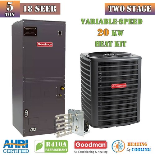 Goodman 5 Ton HEAT PUMP Split System 18 SEER 2-Stage Variable-Speed AH ...