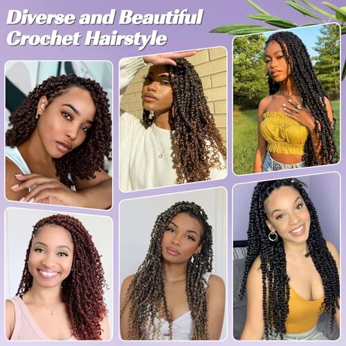 Passion Twist Hair 8 Inch Water Wave Crochet Hair 8 Inch (Pack of 6) 1B ...