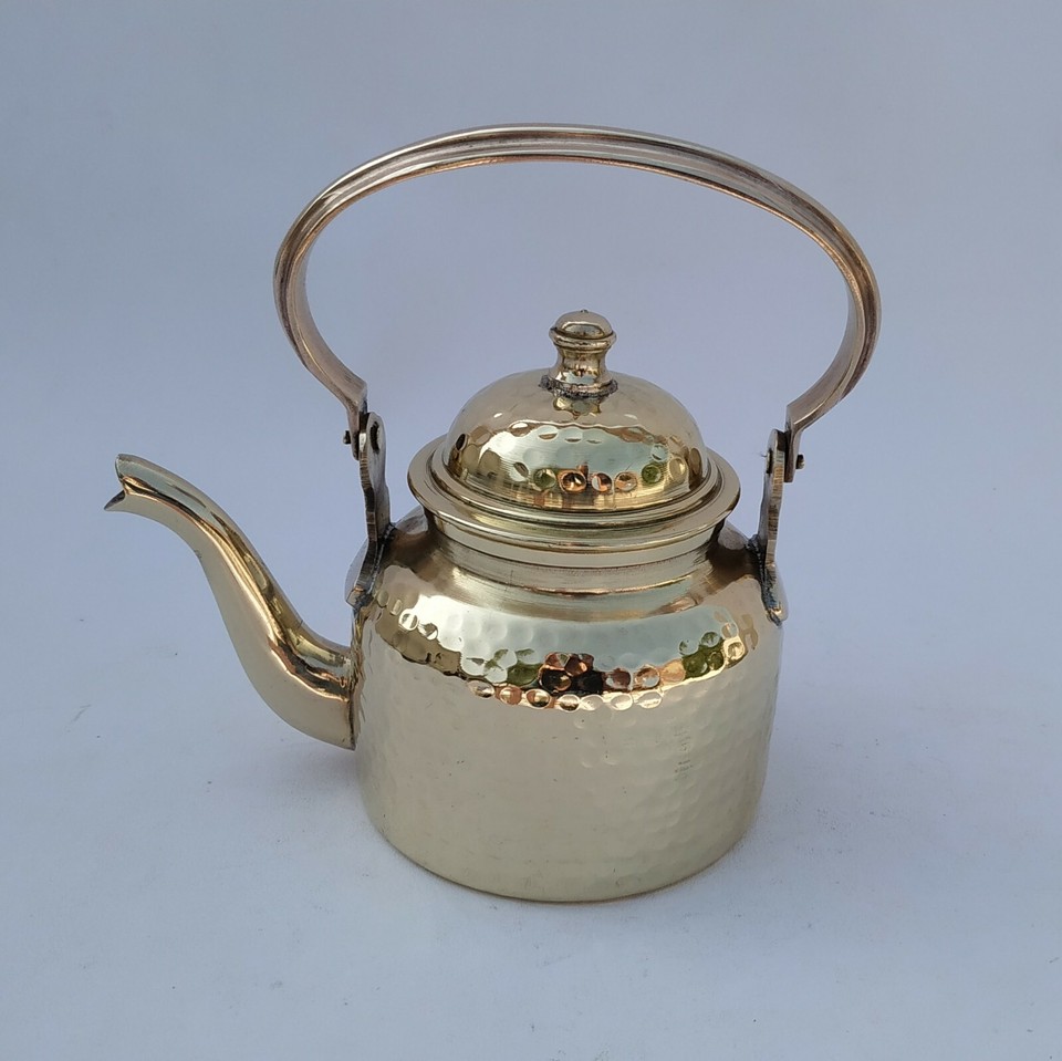 Pure Brass Tea Kettle, Brass Teapot Cooking & Serving Pot Coffee Kettle ...