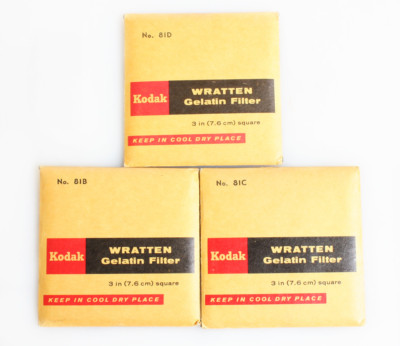 KODAK 3 INCH WRATTEN GEL FILTERS SET OF 3 81B/81C/81D | eBay