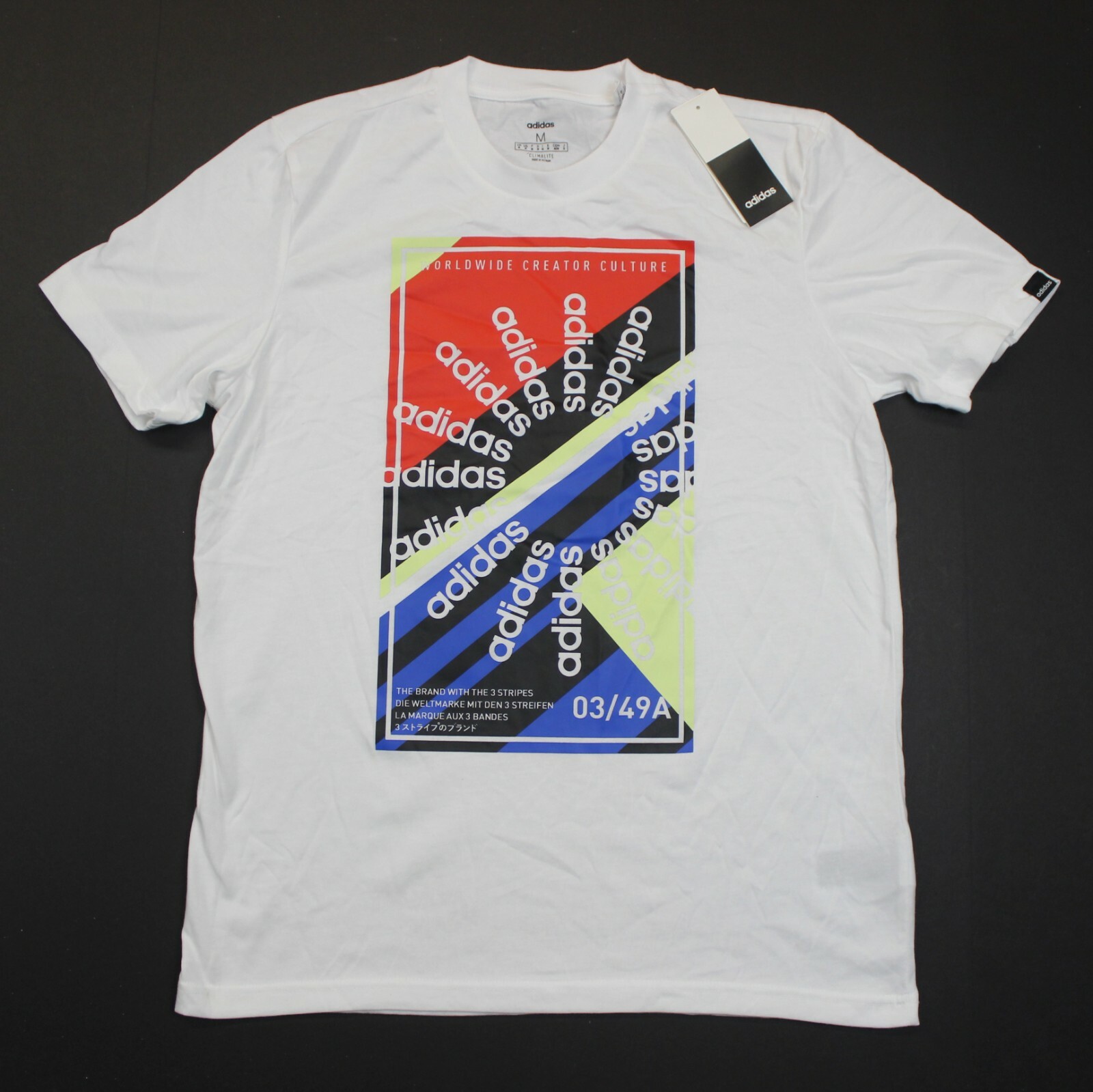 adidas Slogan Graphic Tee White Size Medium Retail for sale online | eBay