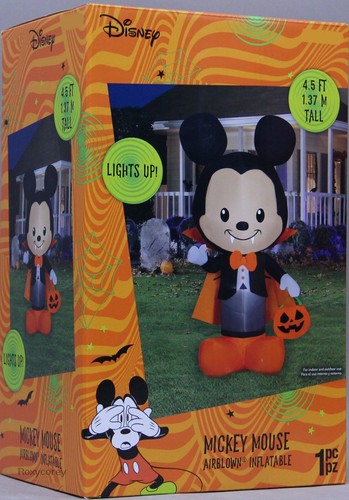 Halloween Disney 4.5 ft Mickey Mouse Vampire Outfit Airblown Inflatable ...