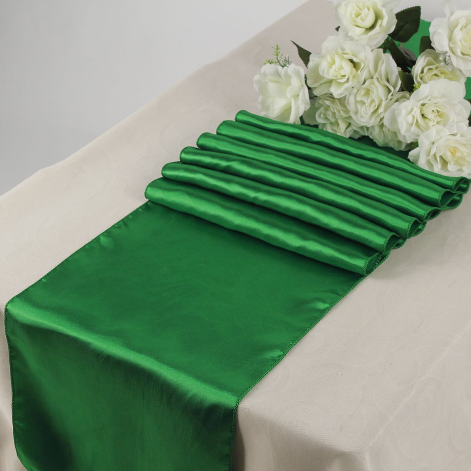 10pc Satin Table Runner Wedding Party banquet Decoration 30cm X 275cm ...