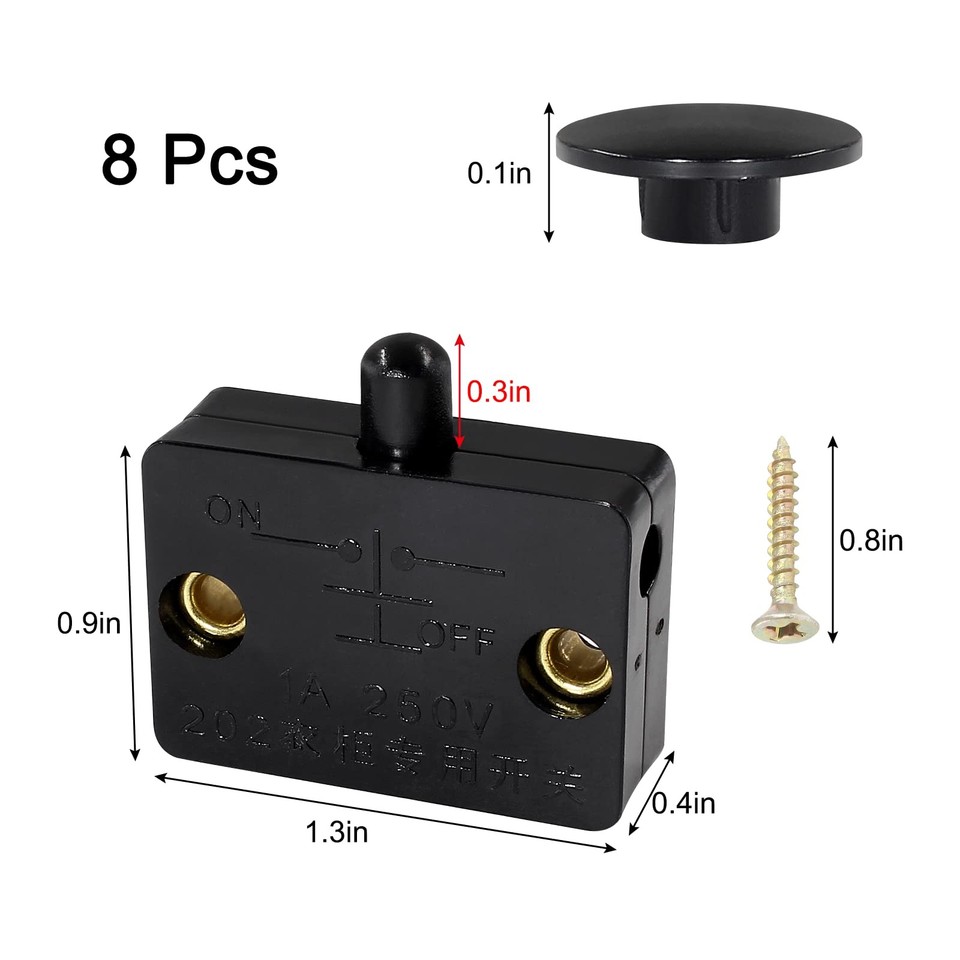 Cabinet Light Switch Pantry Door Lamp Wardrobe Touch Black 12V 110V 8 ...