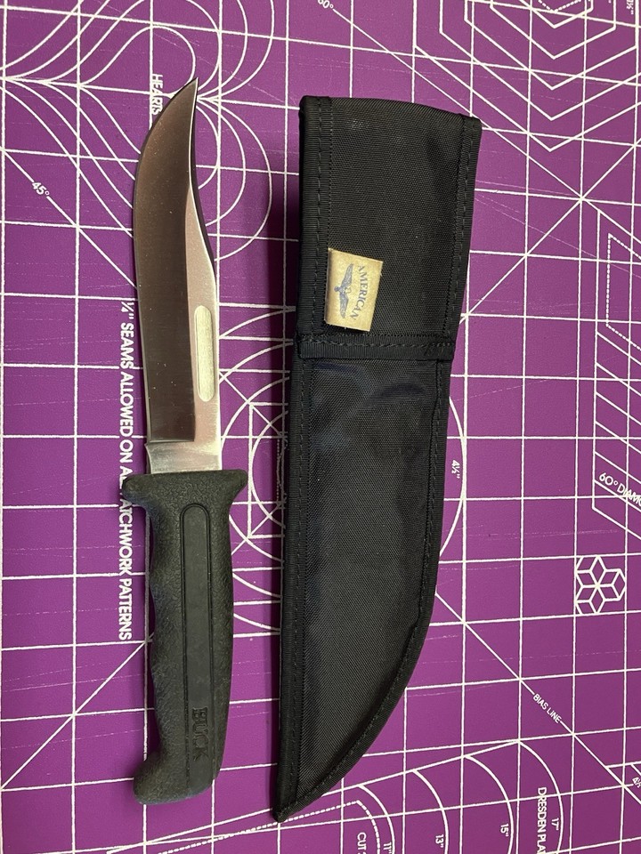 Buck 619 Vintage 1986 Rubber Handle Hunting Knife With Sheath In ...