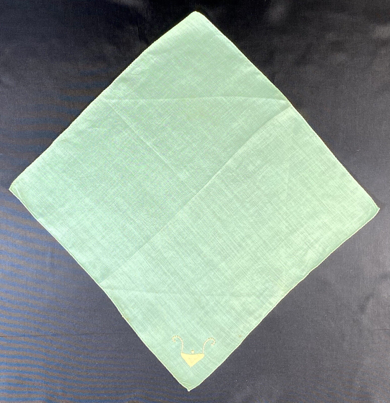 Vintage 1920's-1930's set of 4 mint teal green cloth napkins w/Art Deco ...