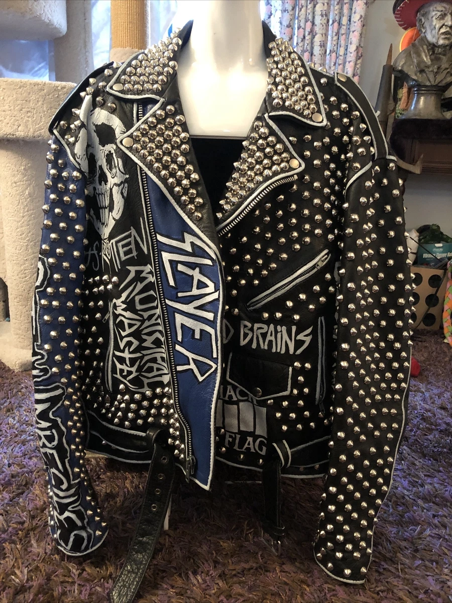 Punk Leather Jacket Spikes
