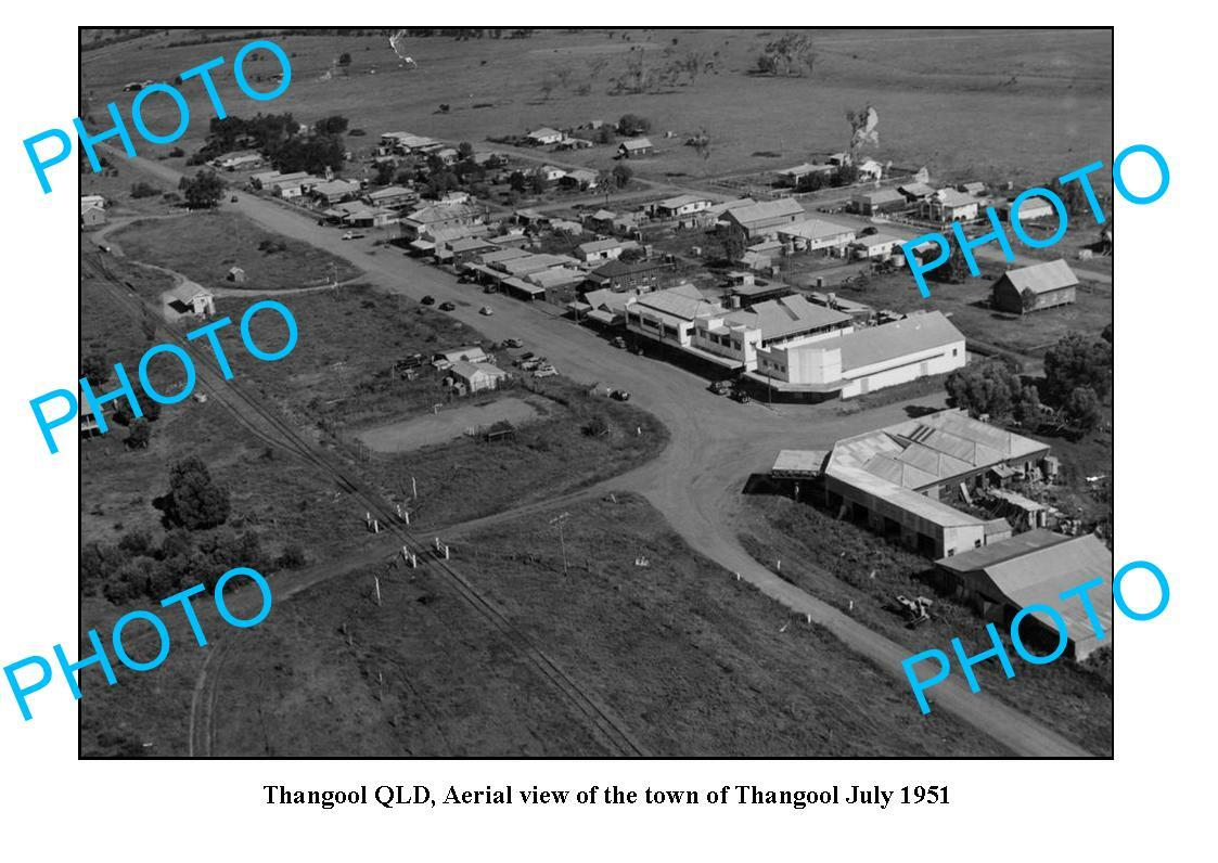 OLD 6 x 4 PHOTO AERIAL VIEW OF THANGOOL QLD c1951 | eBay