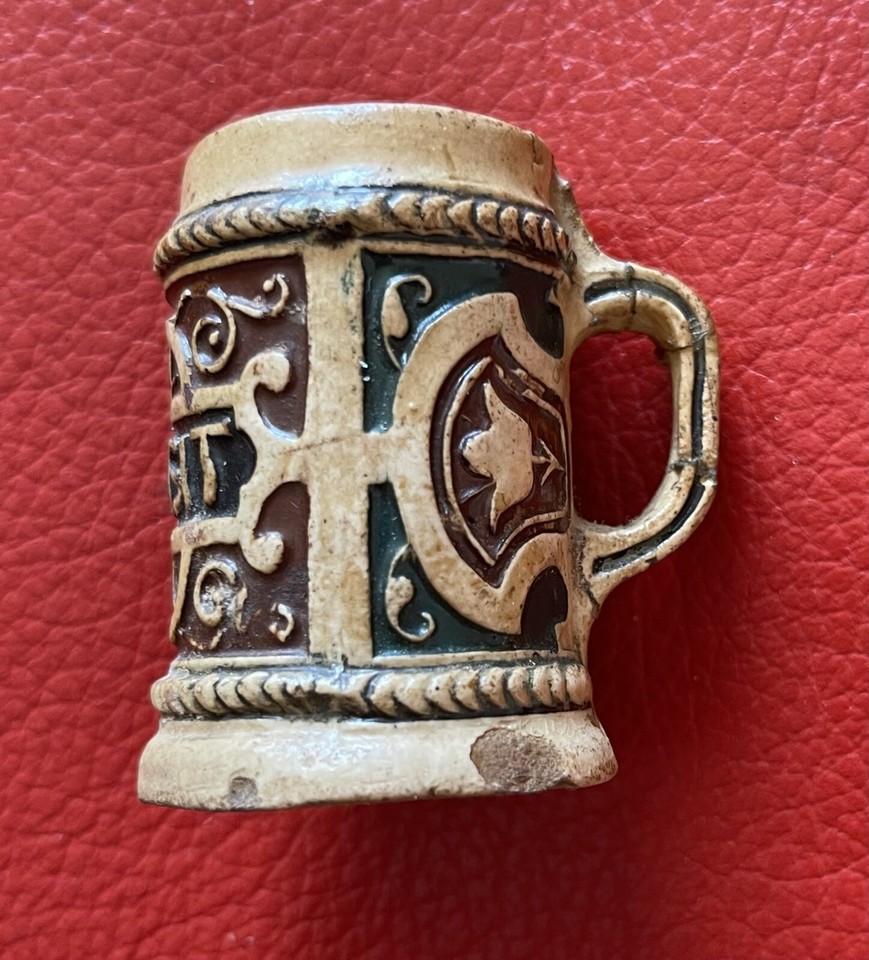Beer Stein German Prosit Miniature RARE Some Repair - Approx 2” OLD ...