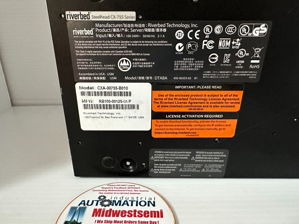 RIVERBED CX-755 / JM14120365 / CXA-00755-B010 / RB100-00125-08P SHIPS ...