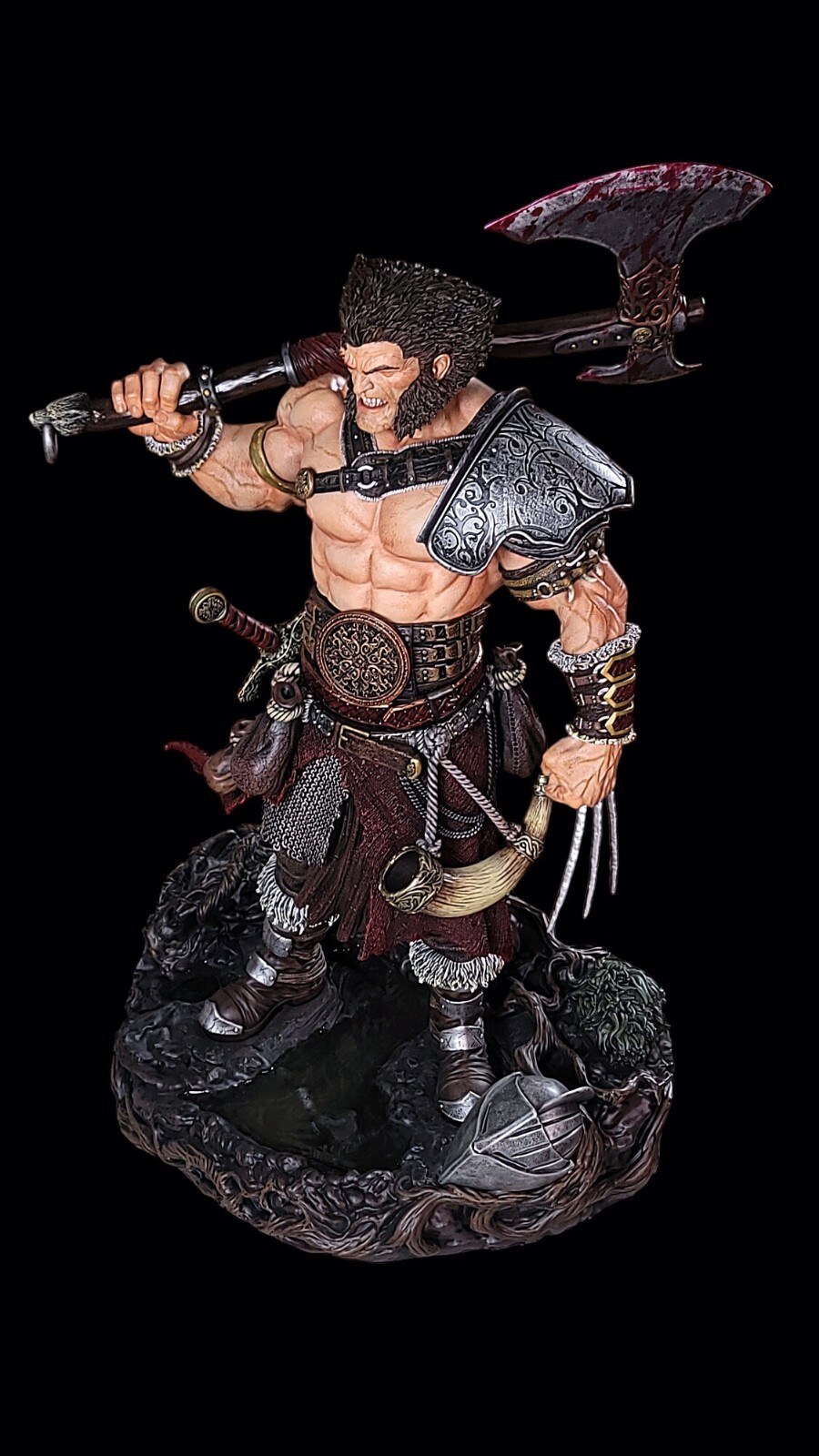 Custom Marvel X-Men 1/4 LL Medieval Wolverine Figure Statue Sculpted By ...