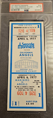1977 Seattle Mariners Full Ticket, 1st Game/Opening Day Kingdome, PSA 8 ...