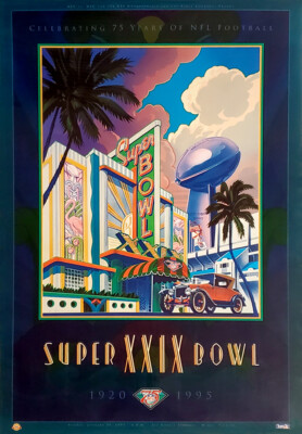 Super Bowl XXIX (Miami 1995) Original Official NFL Football 22x34 Event ...