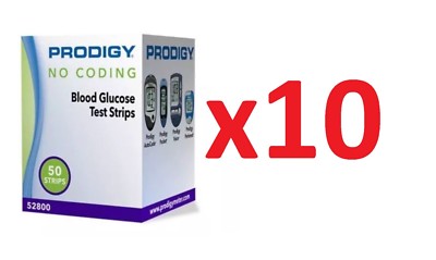 Prodigy Diabetic Blood Glucose (10 X 50Ct ) EXP 1 Year+ Freaky Fast ...